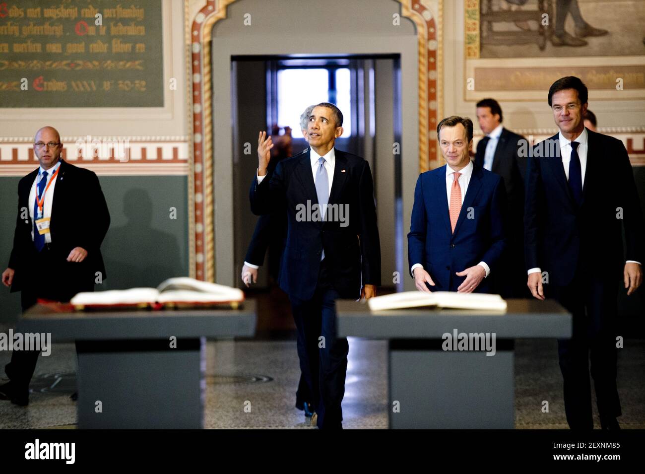 US President Barack Obama with Mark Rutte visits the Rijksmuseum in ...