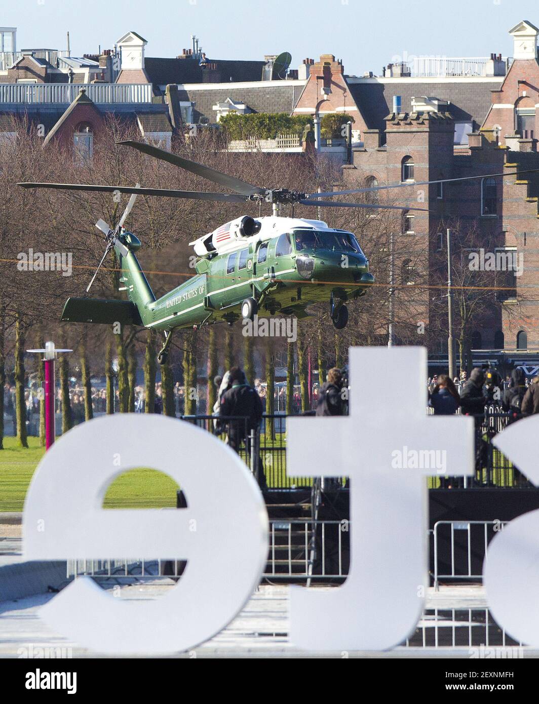 US President Barack Obama arrives at the Rijksmuseum in Amsterdam ...