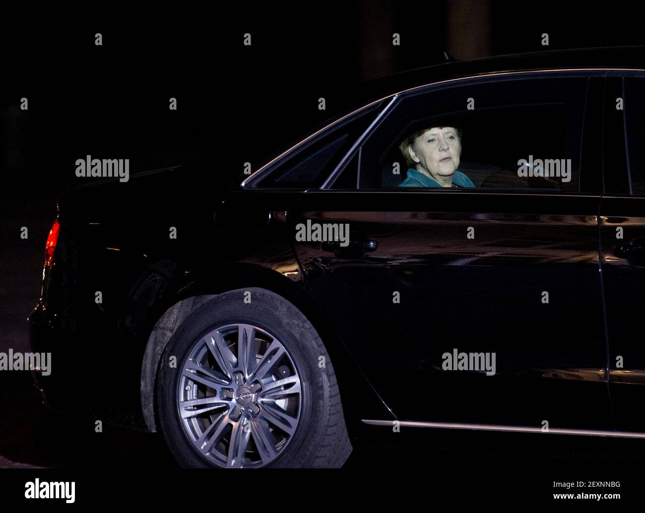 German Chancellor Angela Merkel arrives at the NSS summit dinner at the ...