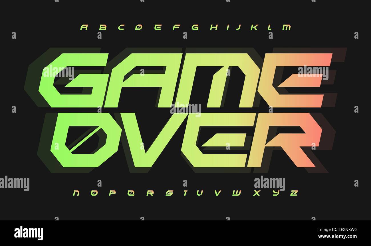 Robotic technology style alphabet. Futuristic Geometric font for modern ...