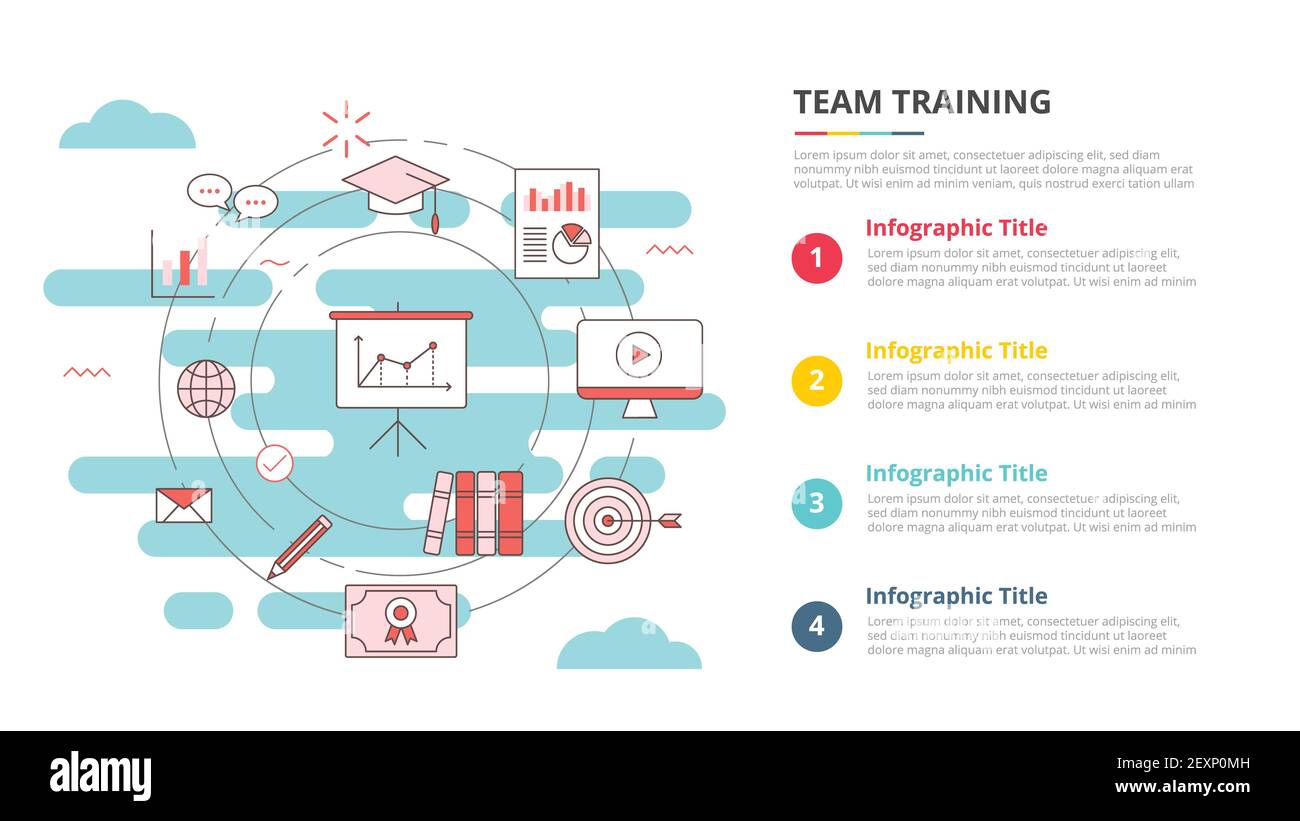business team training concept for infographic template banner with ...