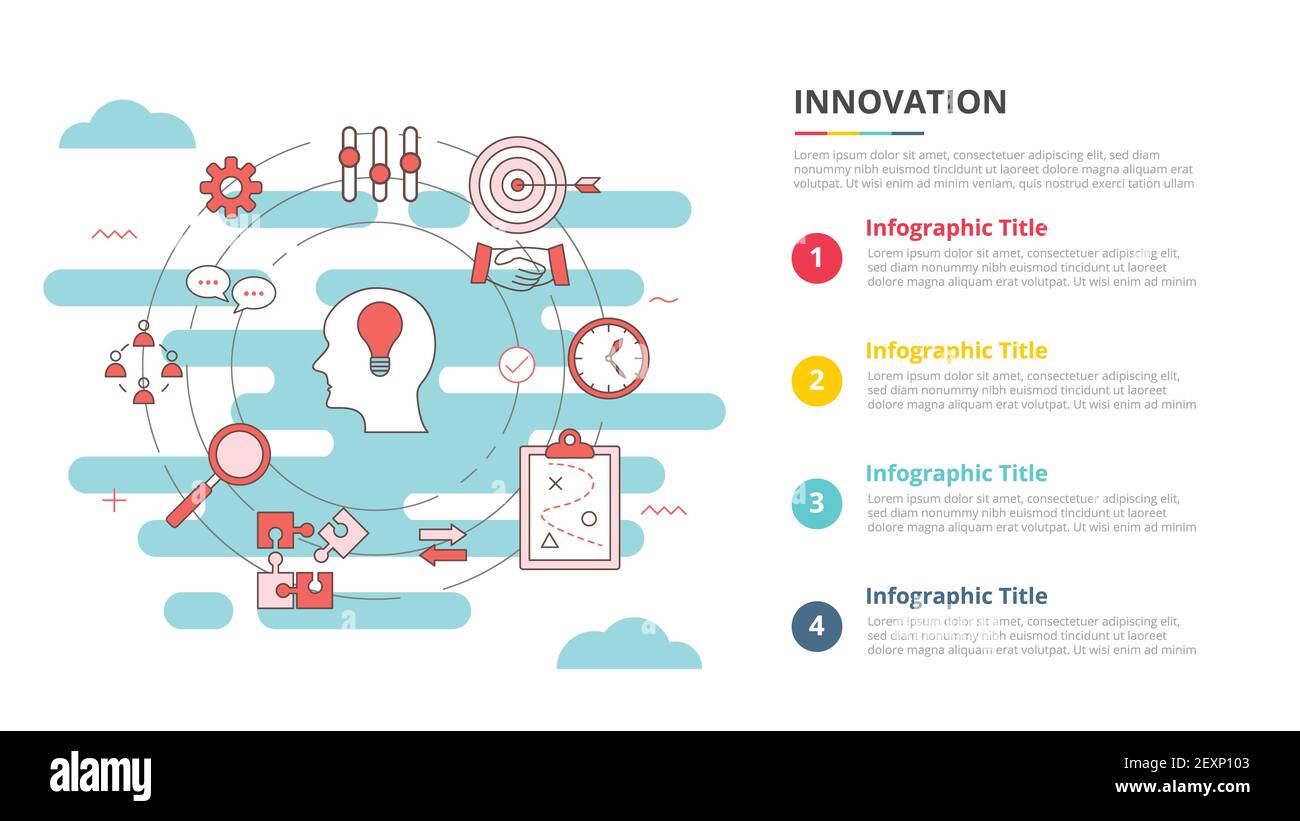 innovation concept for infographic template banner with four point list ...