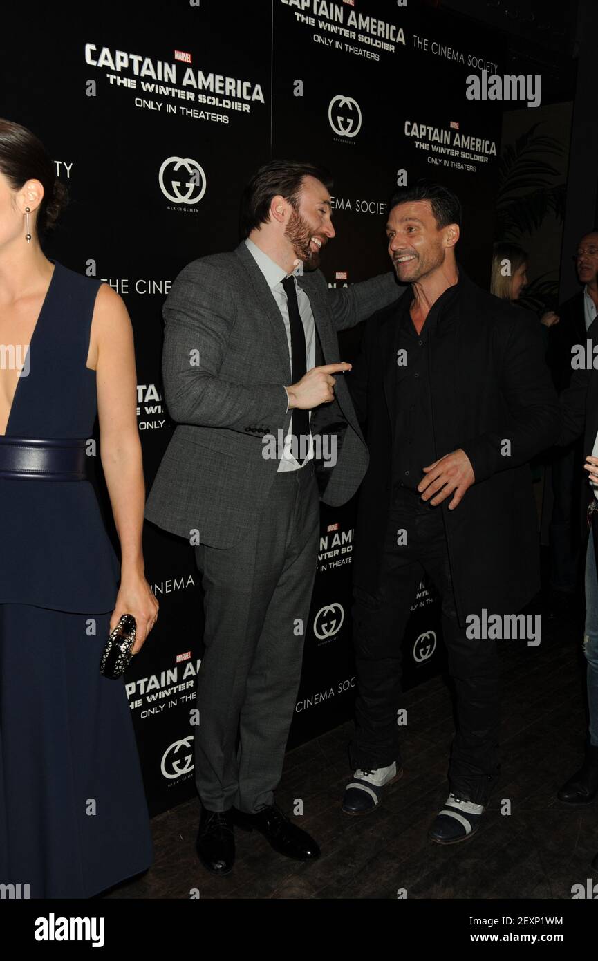 L-R: Chris Evans, Frank Grillo attend the Captain America: The Winter Soldier New York Screening ...