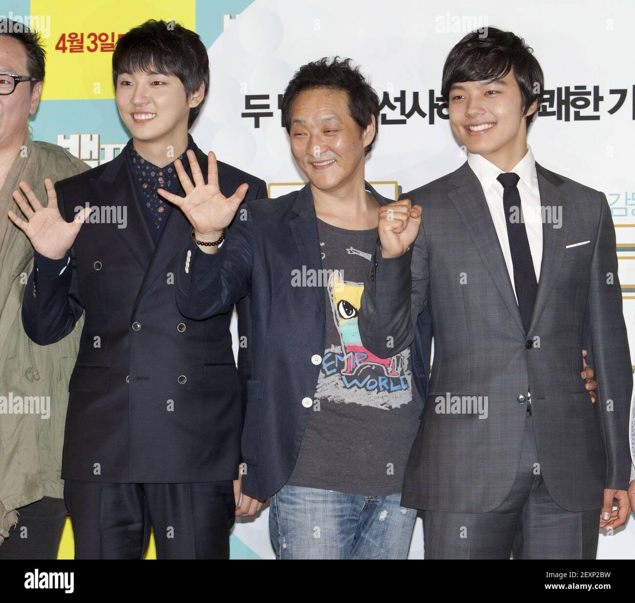 27 March 2014 - Seoul, South Korea : (L to R) South Korean actor Yoon ...