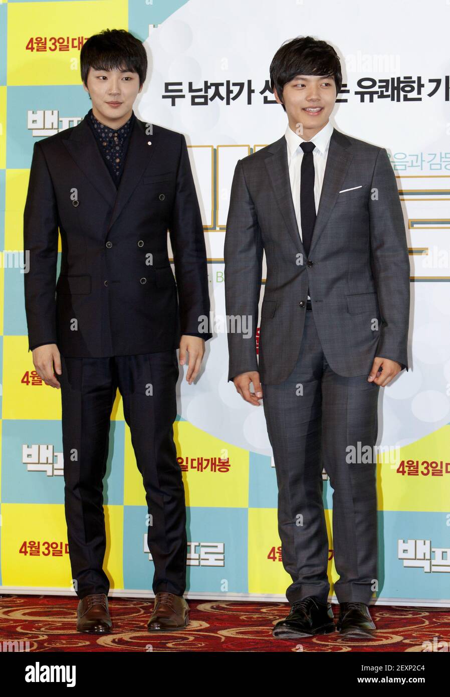 27 March 2014 - Seoul, South Korea : (L to R) South Korean actor Yoon ...