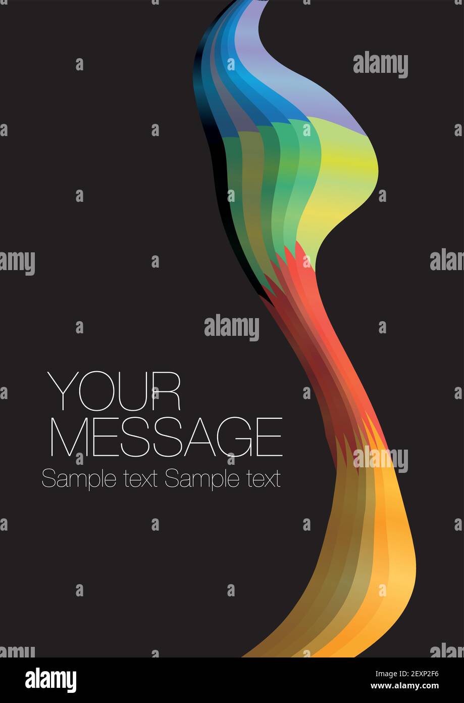 Colorful wave layout design with own area for own text. Vector ...