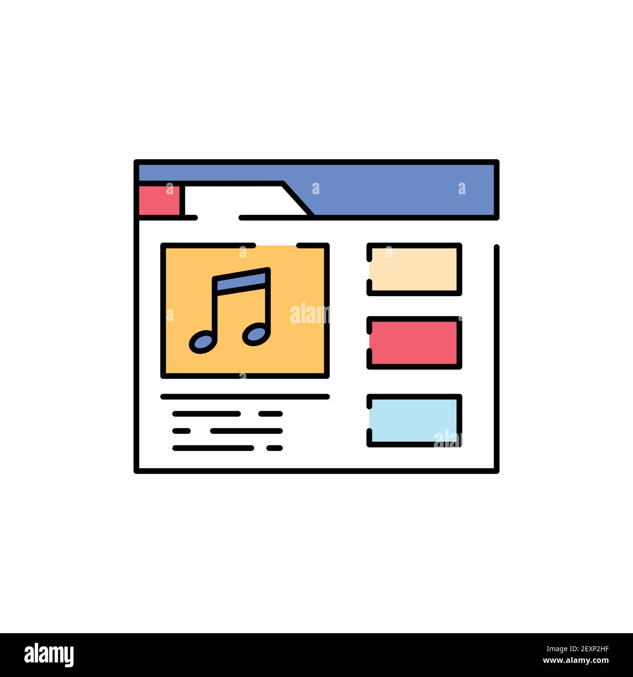 Playing video on site color line icon. Asmr. Autonomous sensory ...