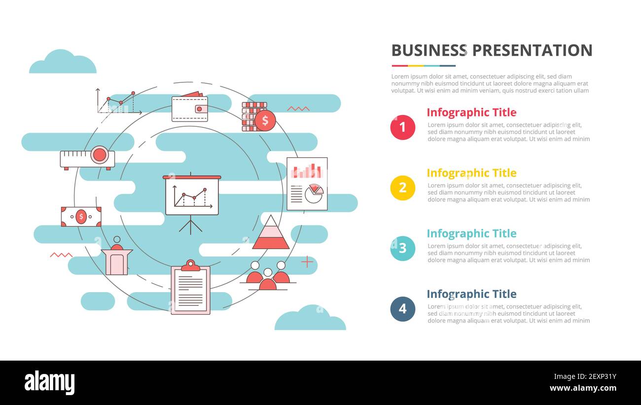 business presentation concept for infographic template banner with four ...