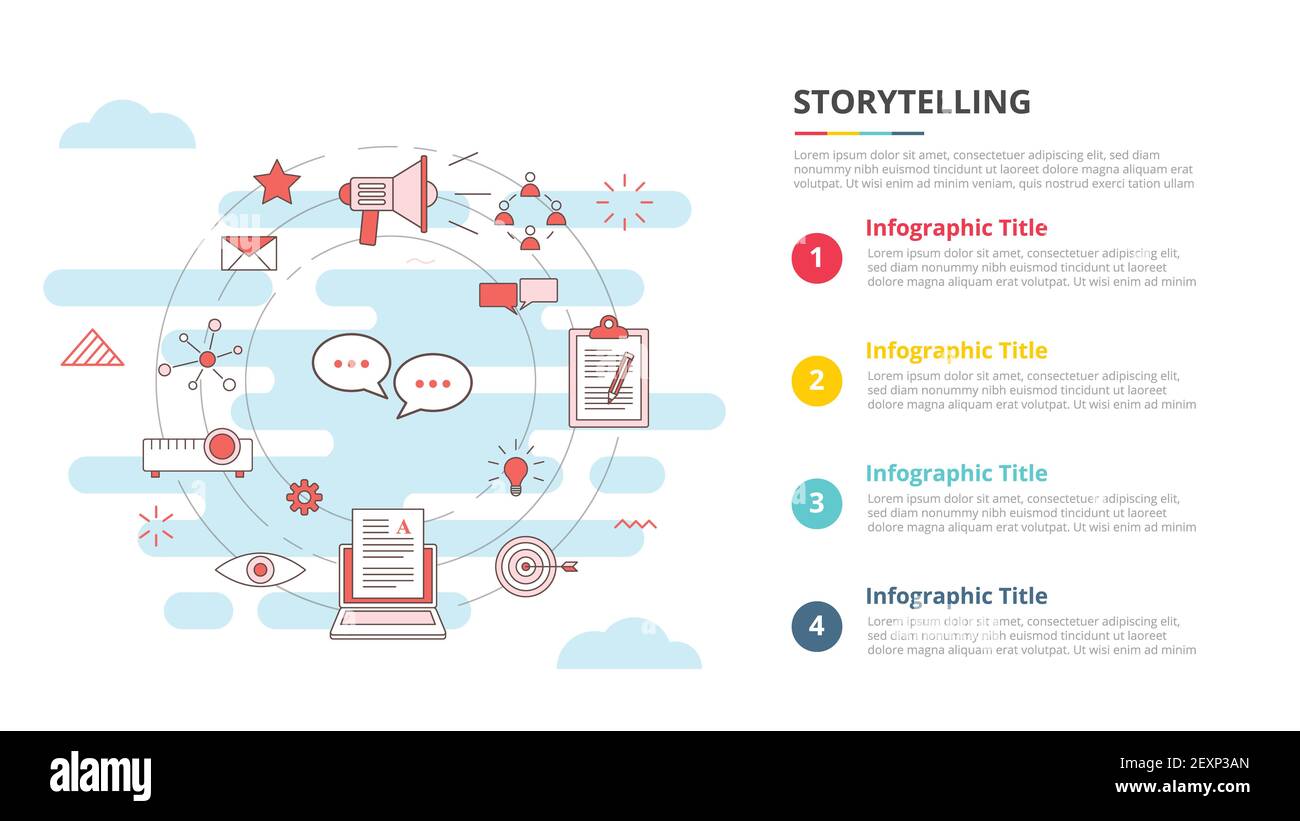 storytelling concept for infographic template banner with four point ...