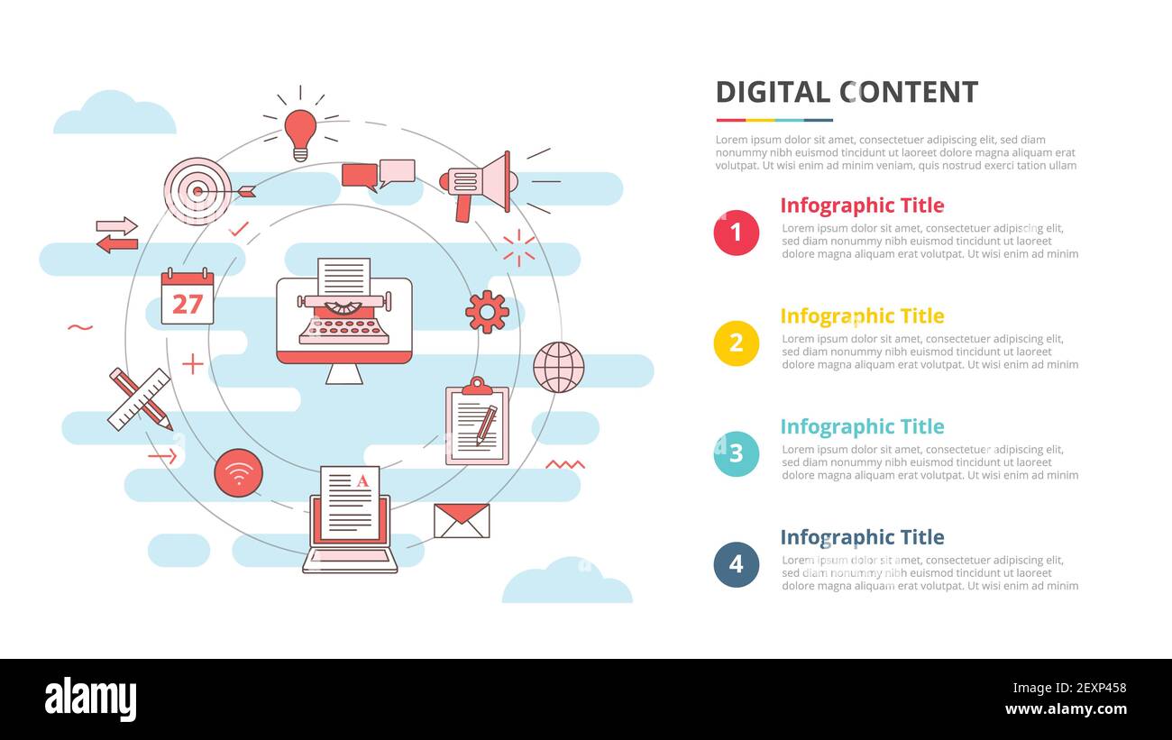 digital content concept for infographic template banner with four point list information vector ...