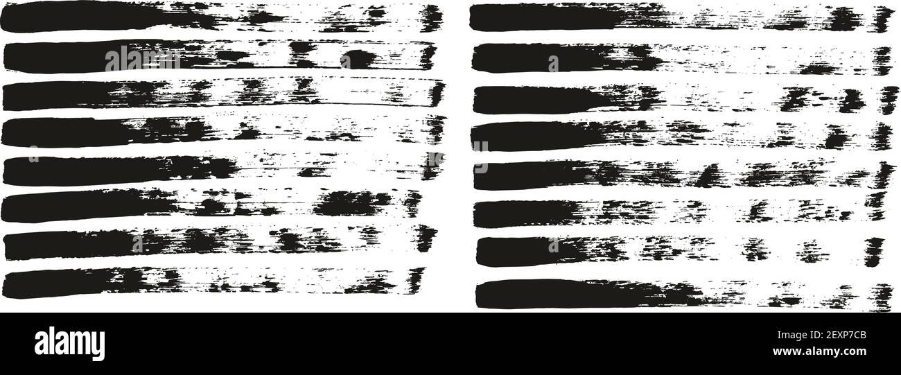 Flat Paint Brush Thin Straight Lines High Detail Abstract Vector ...