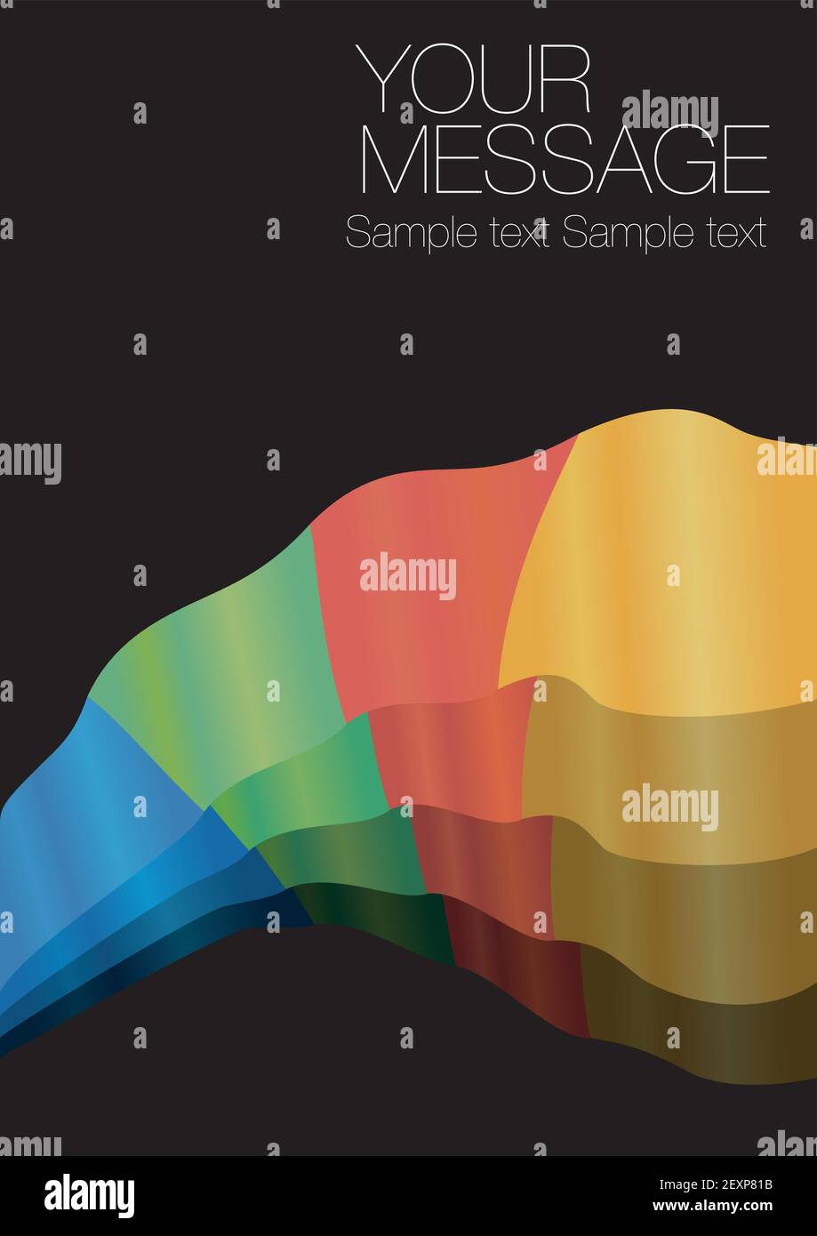 Colorful wave layout design with own area for own text. Vector ...