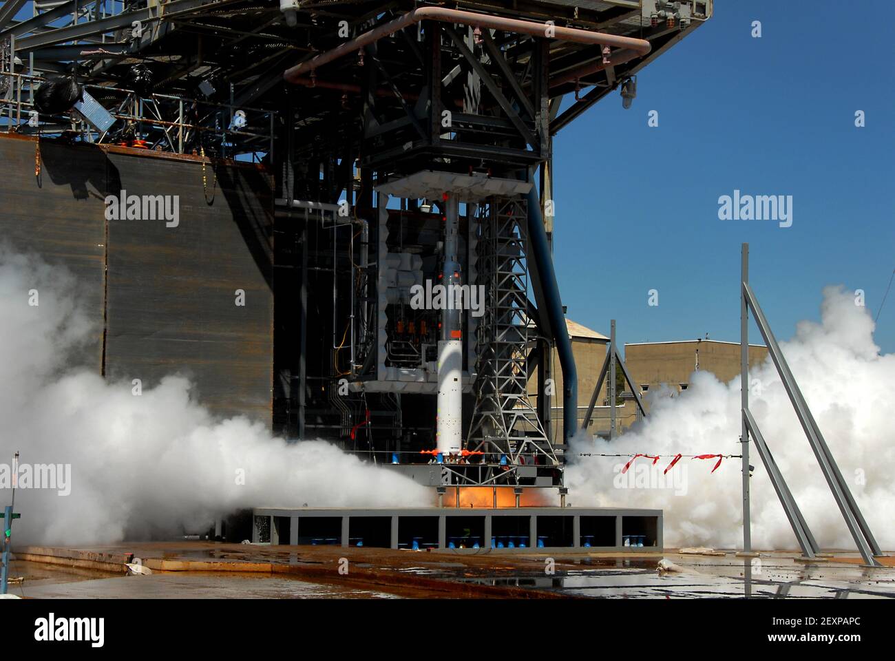 A 5-percent scale model of the Space Launch System (SLS) core stage ...