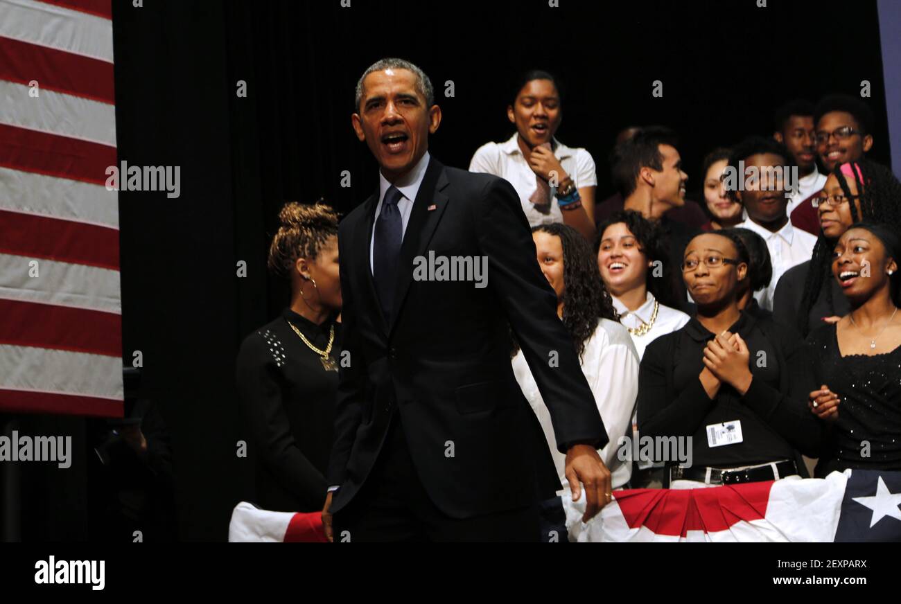 US President Barack Obama leaves after announcing the winners of a ...