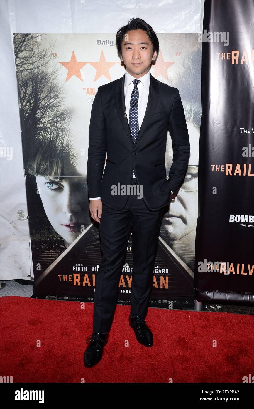 Actor Tanroh Ishida attends the 'Railway Man' premiere at The Paris Theatre in New York, NY, on ...