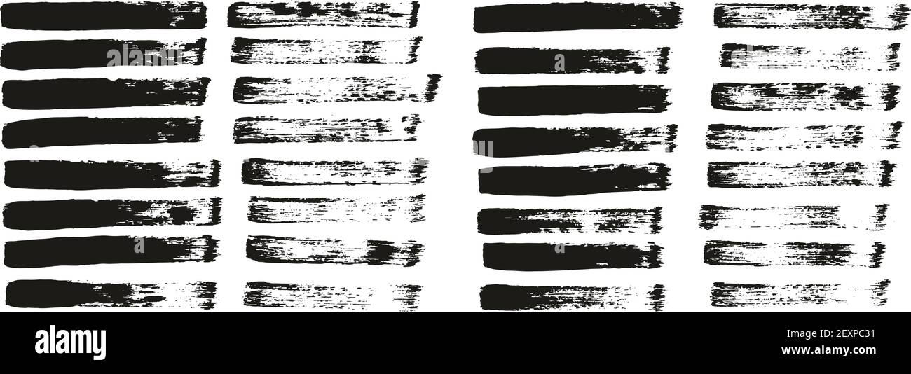 Flat Paint Brush Thin Straight Lines High Detail Abstract Vector ...