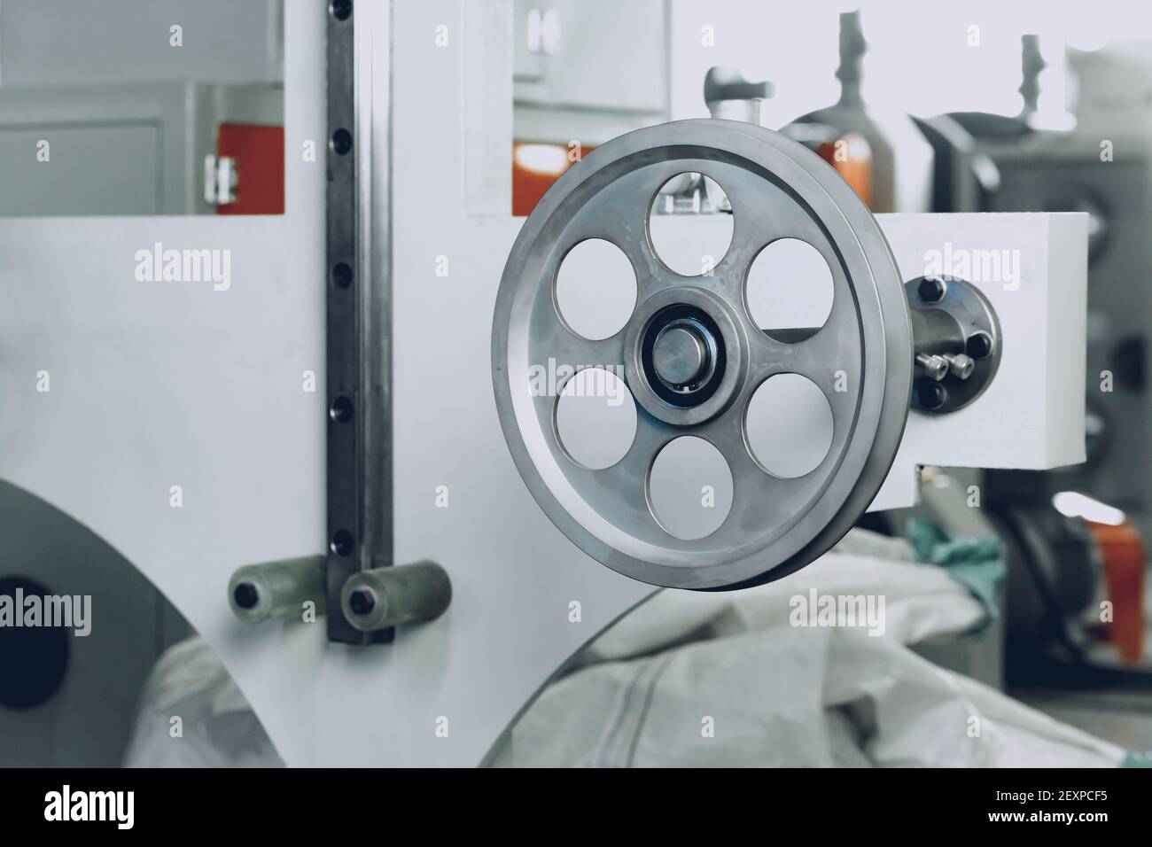 Metal production equipment at the cable plant Stock Photo - Alamy