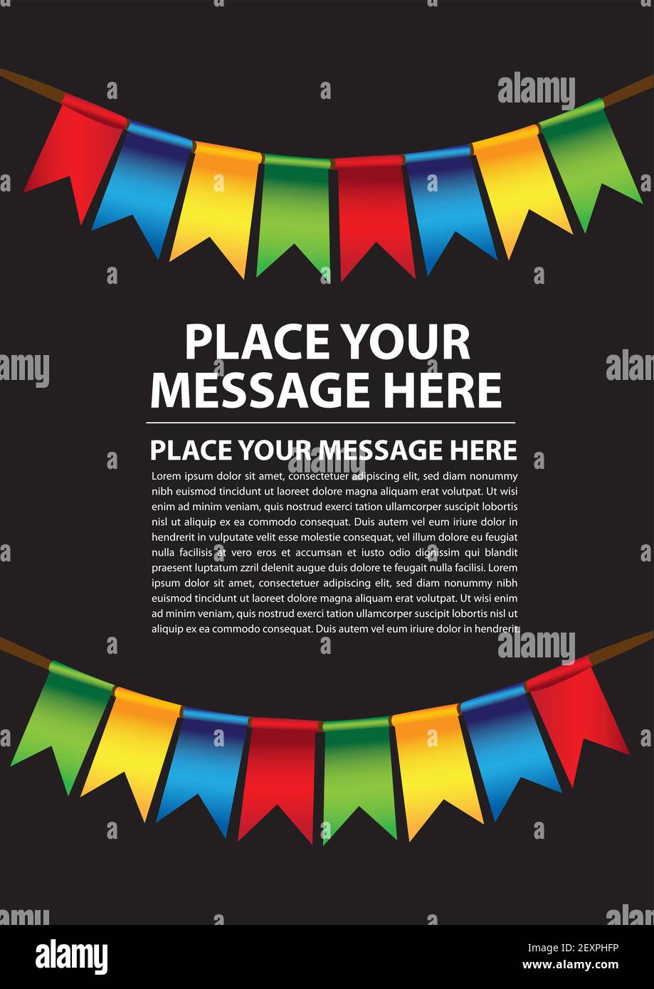 Layout of small flags in different colors with spaces with own copy ...