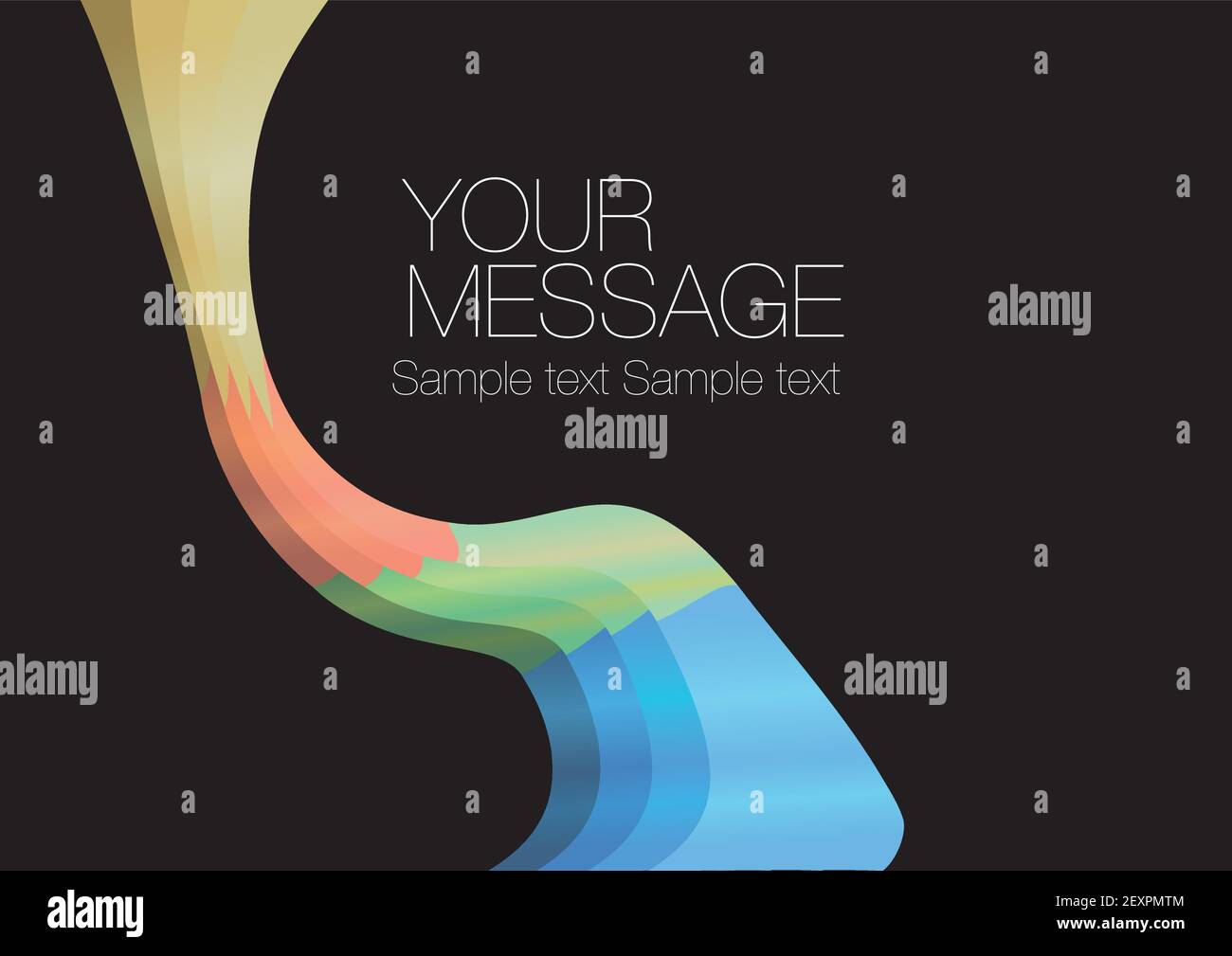 Colorful wave layout design with own area for own text. Vector ...