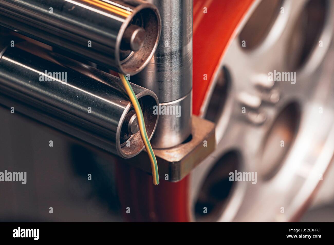 Process of cable production in a factory Stock Photo - Alamy