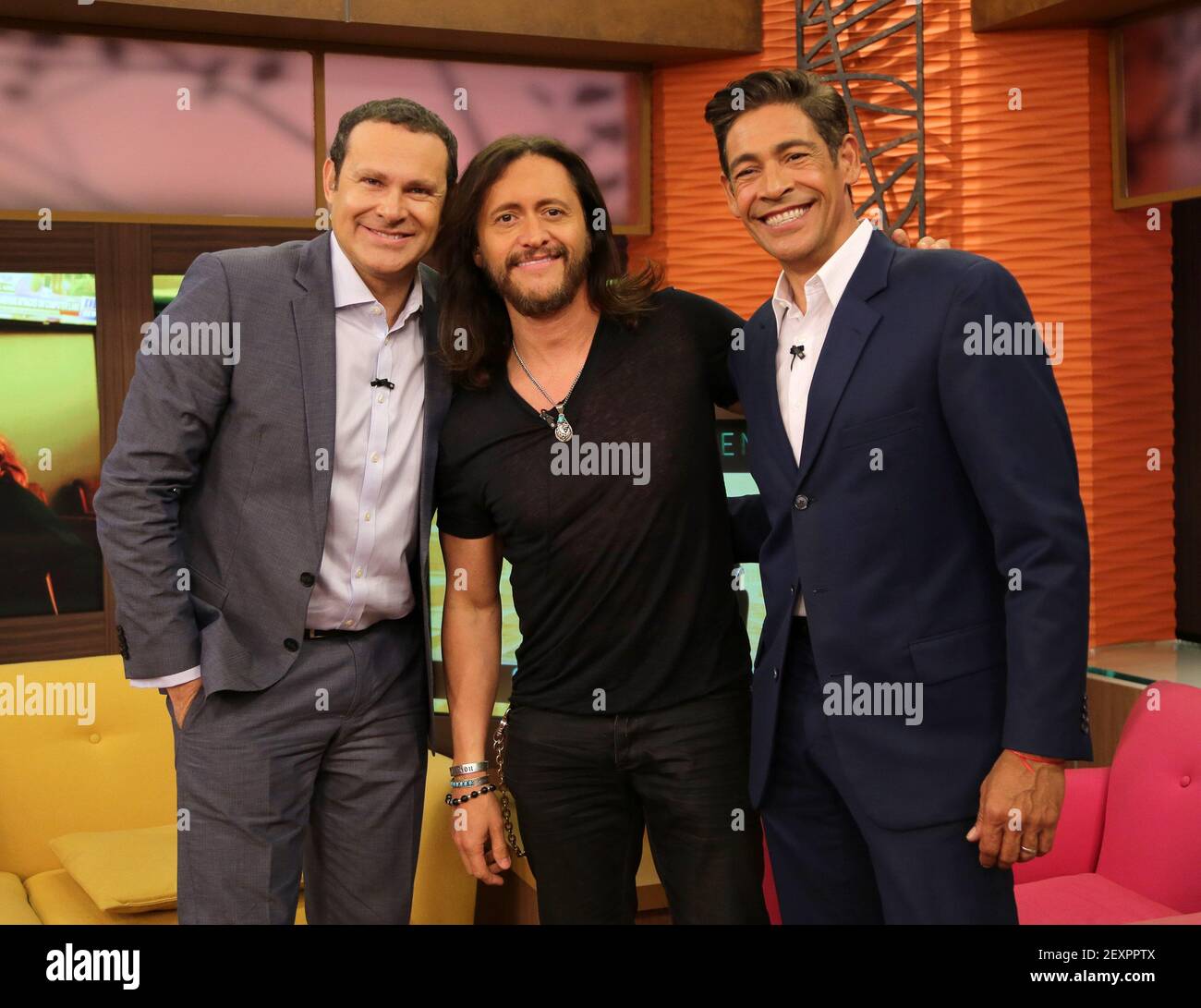 Alan Tacher, actor Clifton Collins Jr, and Johnny Lozada are seen on ...