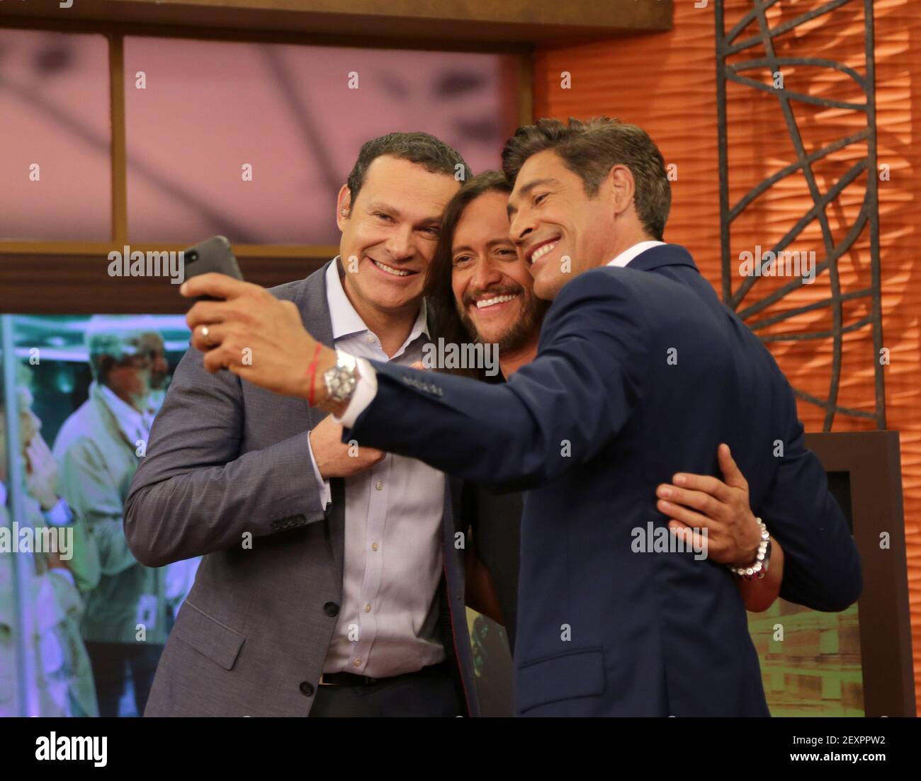 Alan Tacher, actor Clifton Collins Jr, and Johnny Lozada are seen on ...