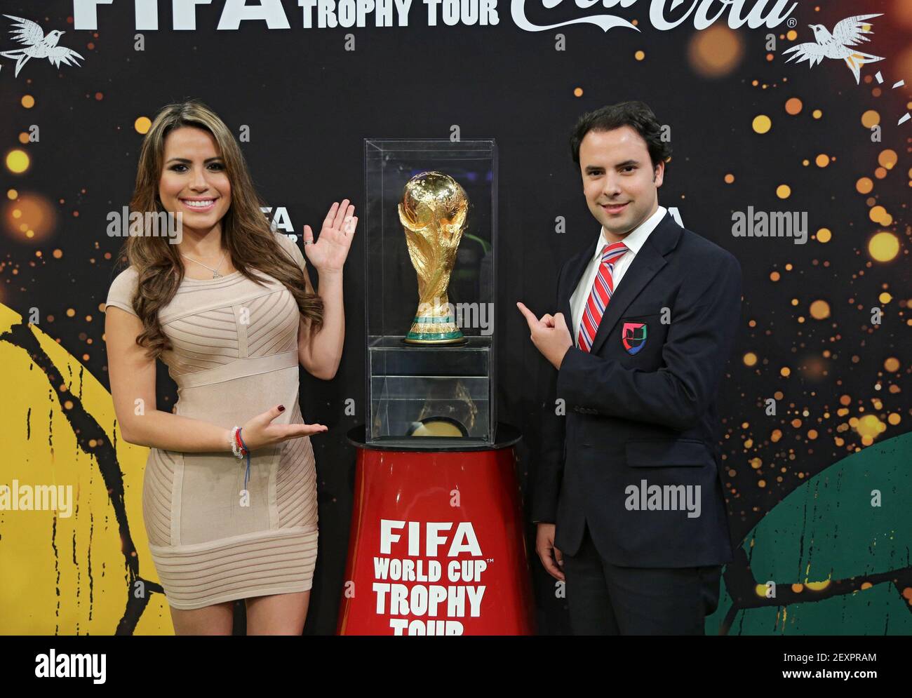 Lindsay Casinelli and Alejandro Berry are seen during the FIFA World ...