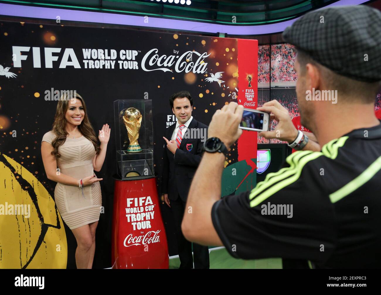 Lindsay Casinelli and Alejandro Berry are seen during the FIFA World ...