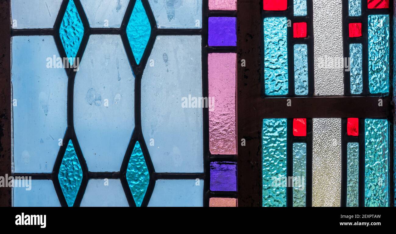 A beautiful and colorful traditional stained glass Stock Photo - Alamy