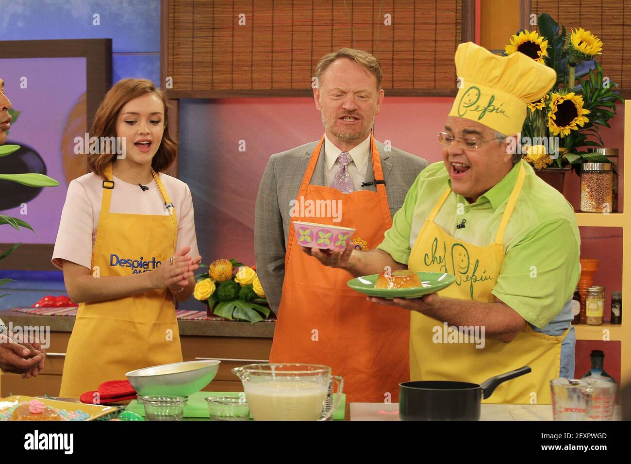 Olivia Cooke, Jared Harris and Chef Pepin are seen at the set of ...