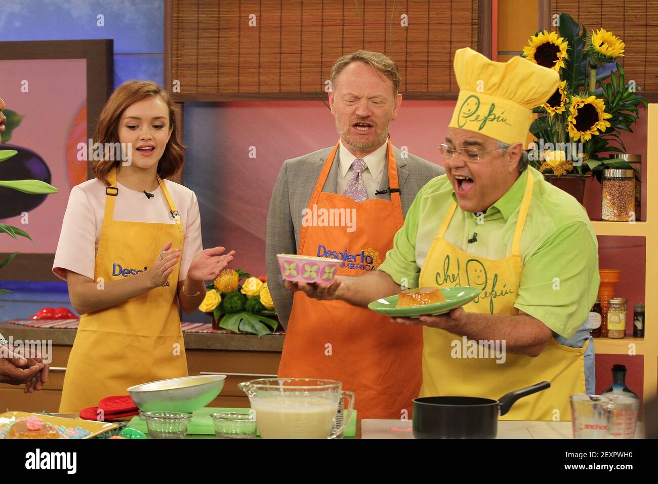 Olivia Cooke, Jared Harris and Chef Pepin are seen at the set of ...