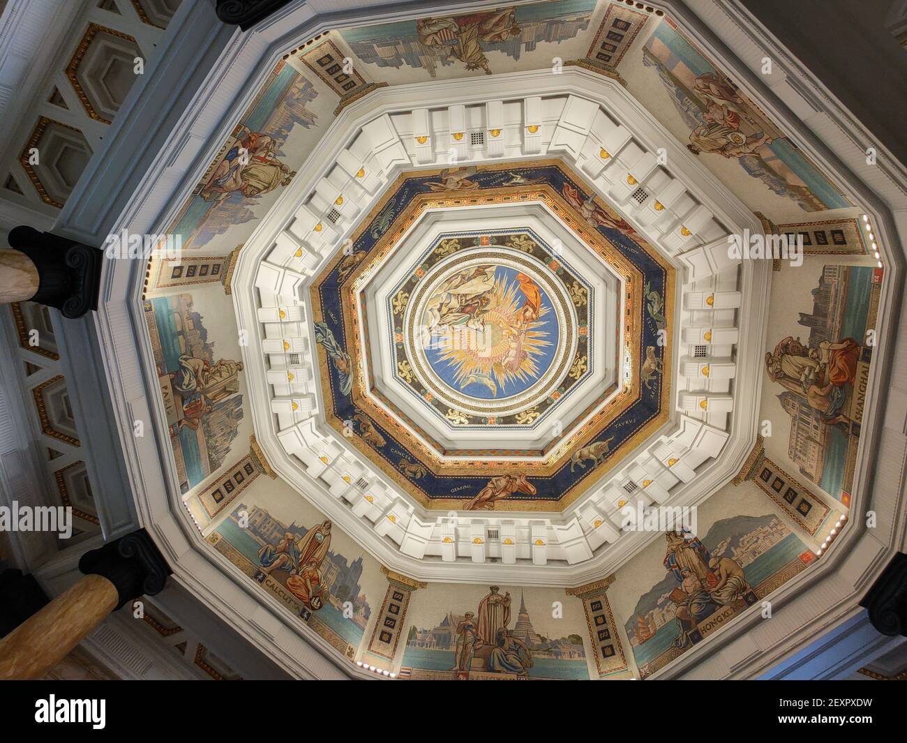 SHANGHAI, CHINA - MARCH 5, 2021 - An exquisite century-old mural at the ...