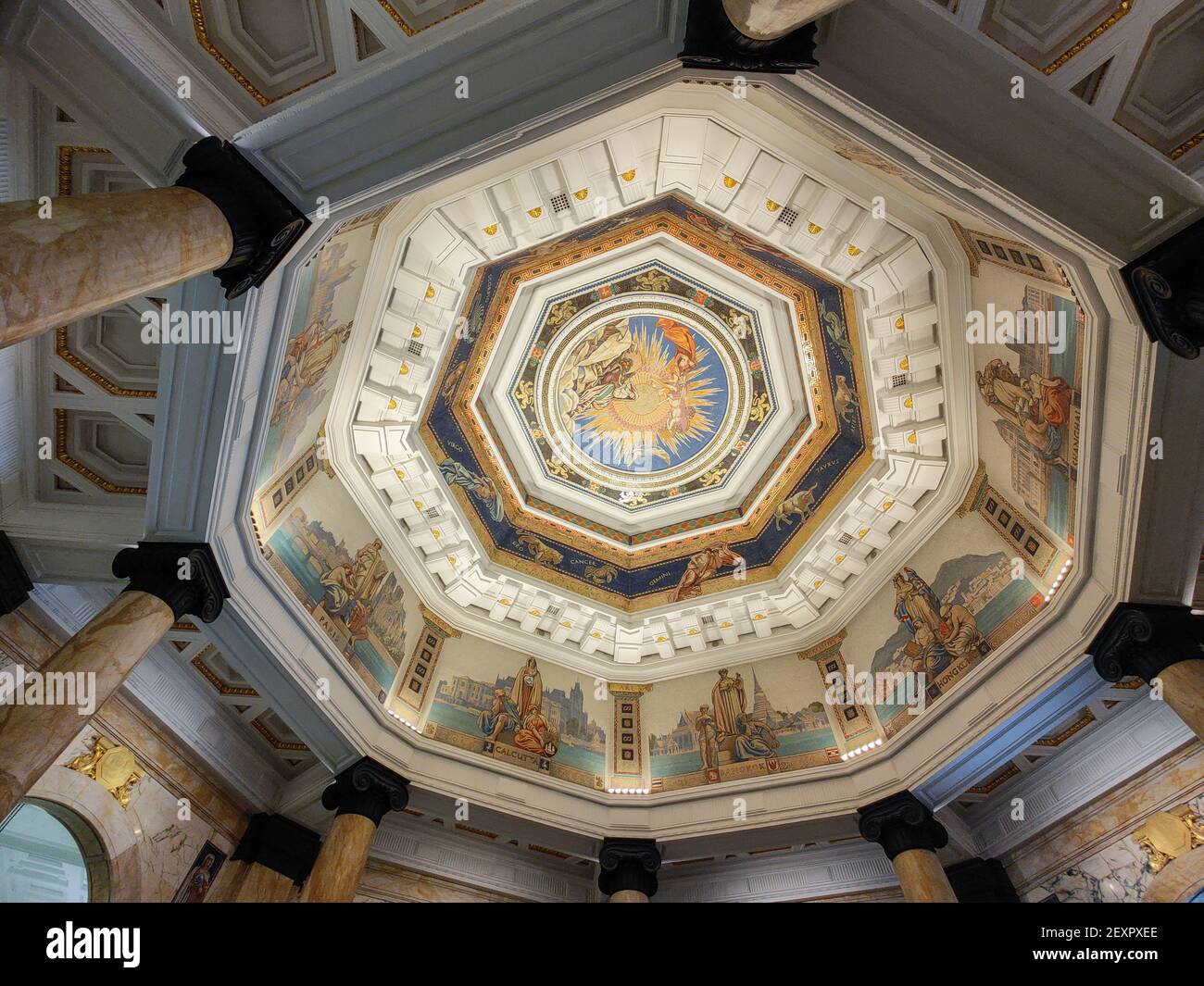 SHANGHAI, CHINA - MARCH 5, 2021 - An exquisite century-old mural at the ...