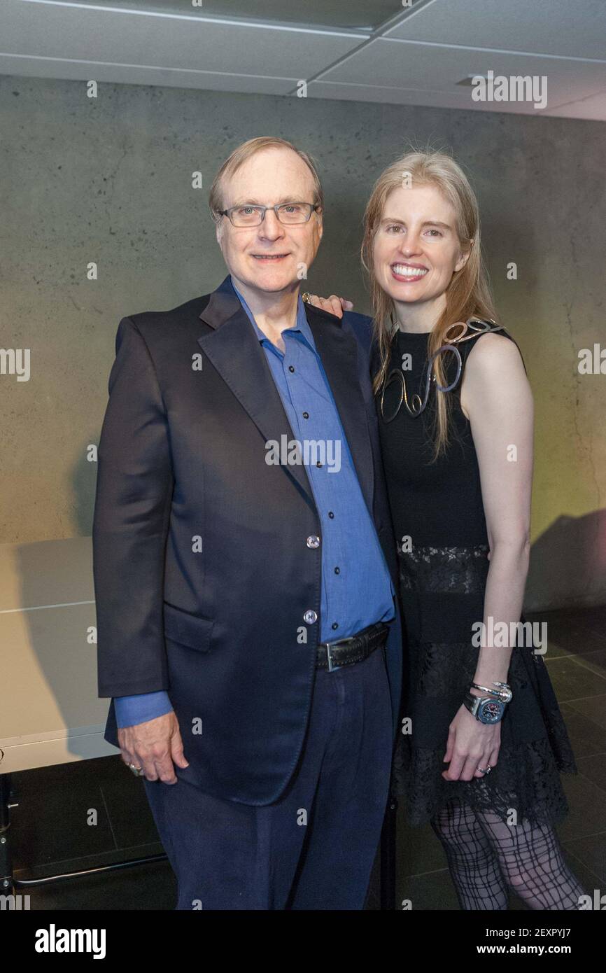 Paul Allen, Laura Arrillaga-Andreessen attend the Pace Gallery ...