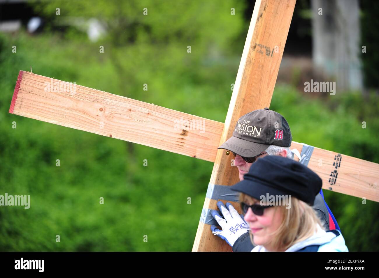 The Jesus Experiment Cross Walk saw participants carry wooden crosses ...