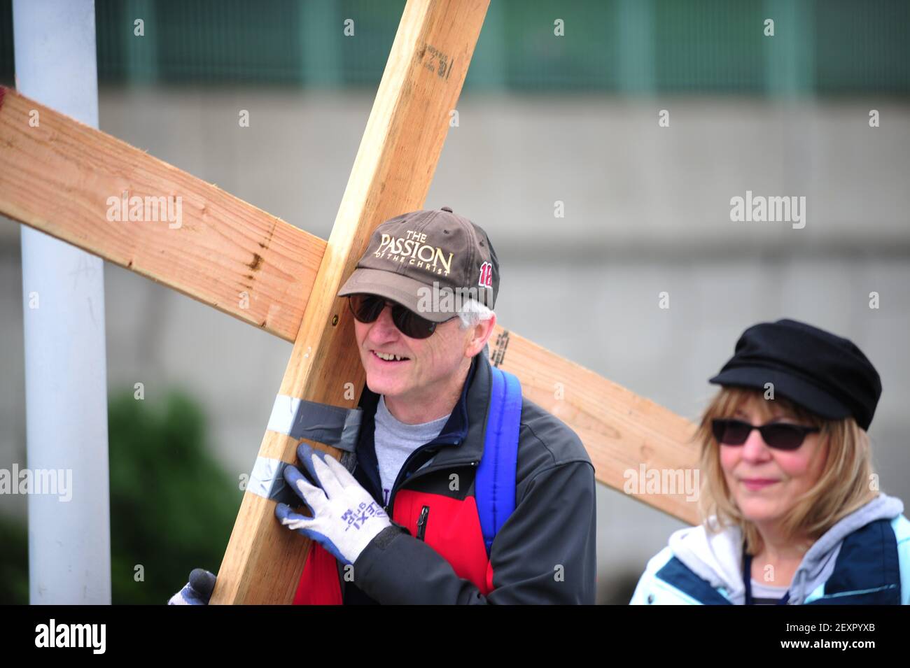 The Jesus Experiment Cross Walk saw participants carry wooden crosses ...