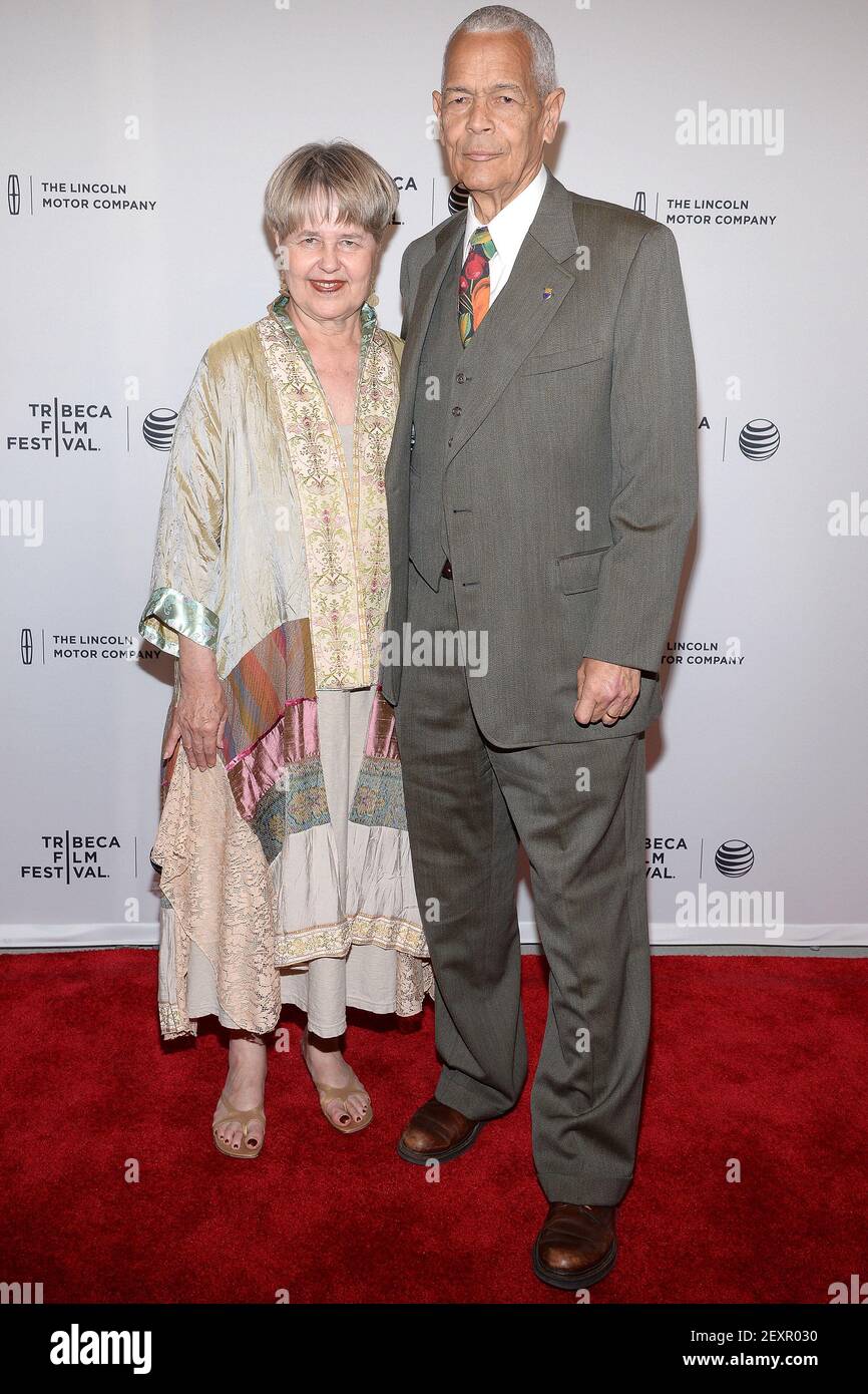 Pamela Horowitz and Julian Bond attend the '5 To 7' Premiere during the ...