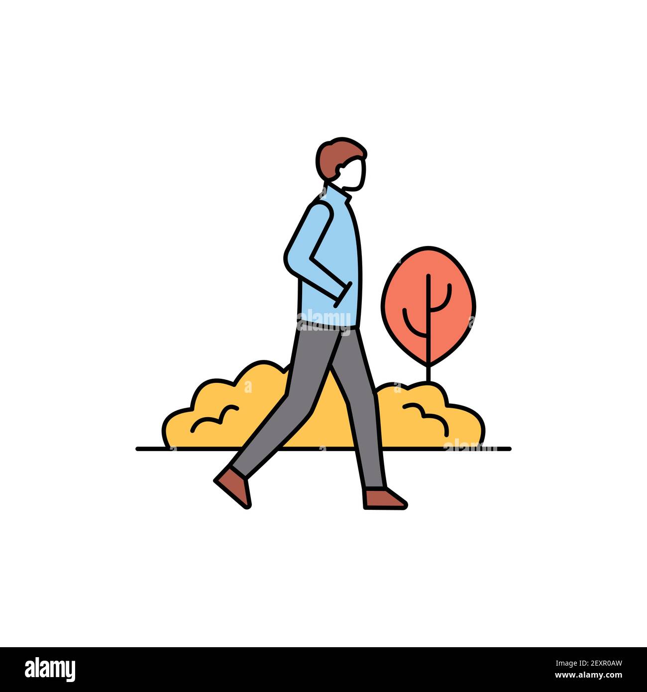 Walk in park color line icon. Pictogram for web page, mobile app, promo ...