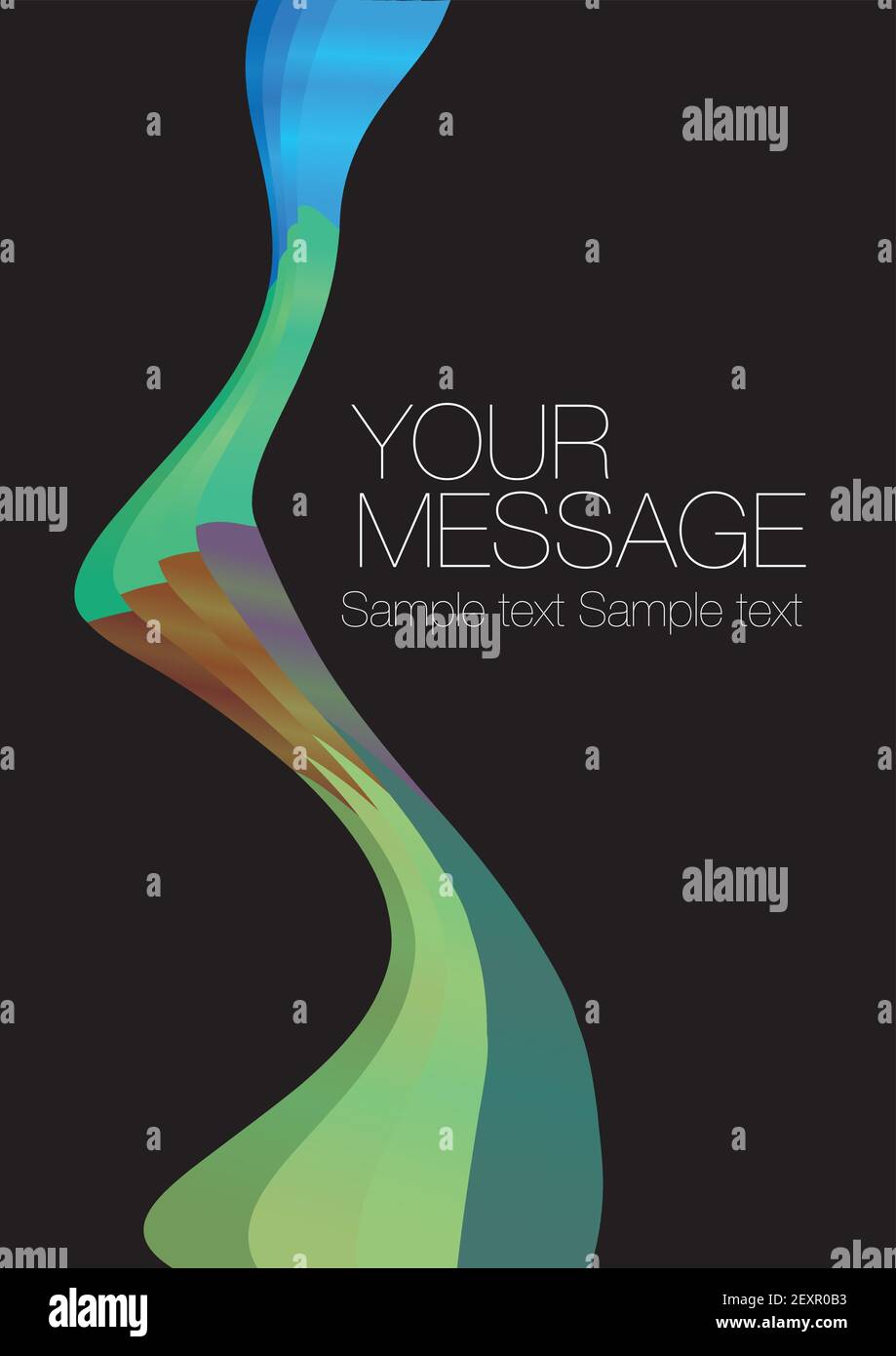 Colorful wave layout design with own area for own text. Vector ...