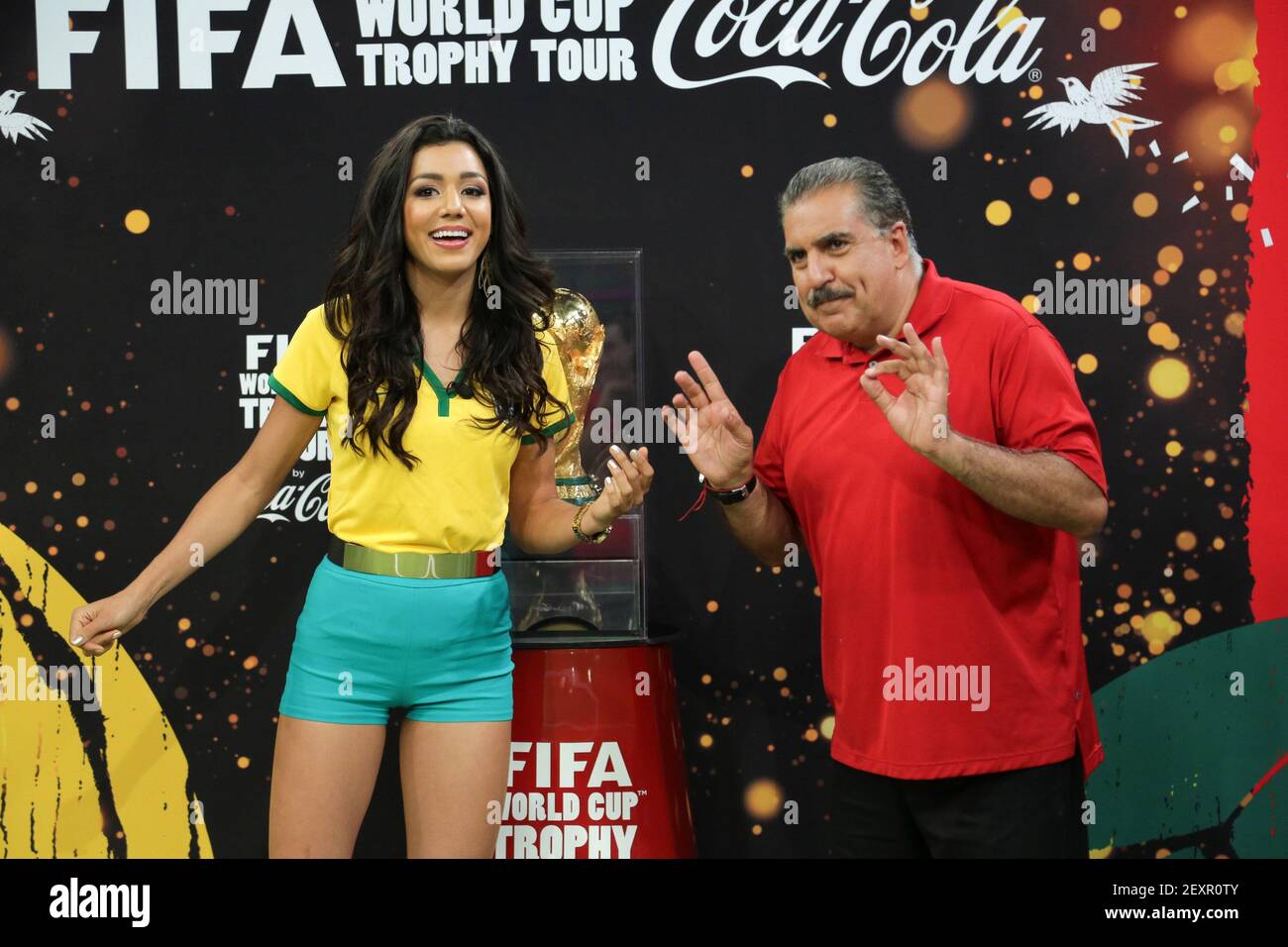 Maria Elena Amaya and Fernando Fiore pose during the FIFA World Cup ...