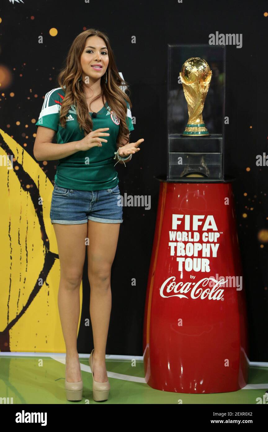 Aly Villegas poses during the FIFA World Cup Trophy Tour during the ...