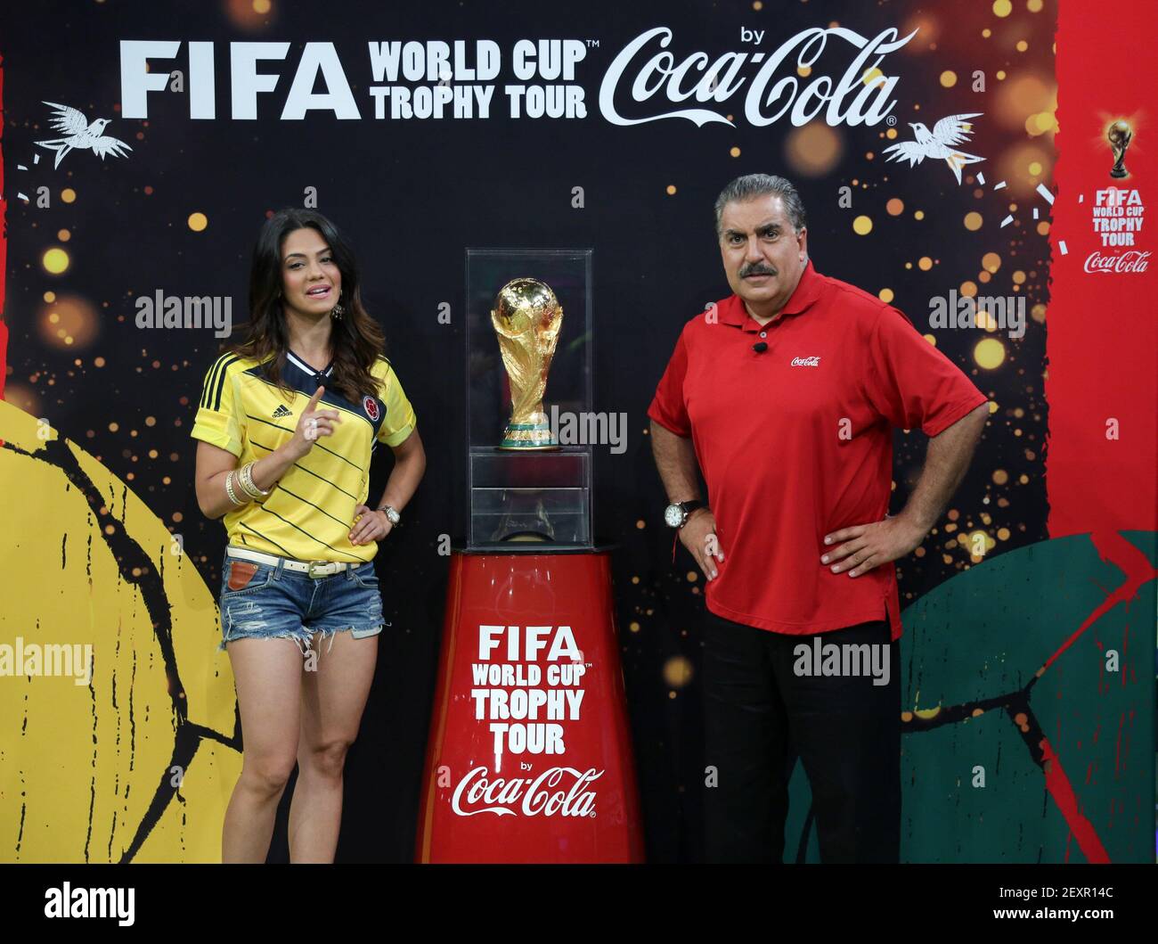 Alina Robert and Fernando Fiore pose during the FIFA World Cup Trophy ...