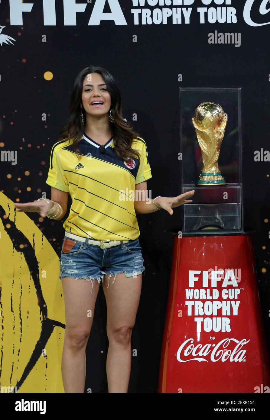 Alina Robert poses during the FIFA World Cup Trophy Tour during the ...