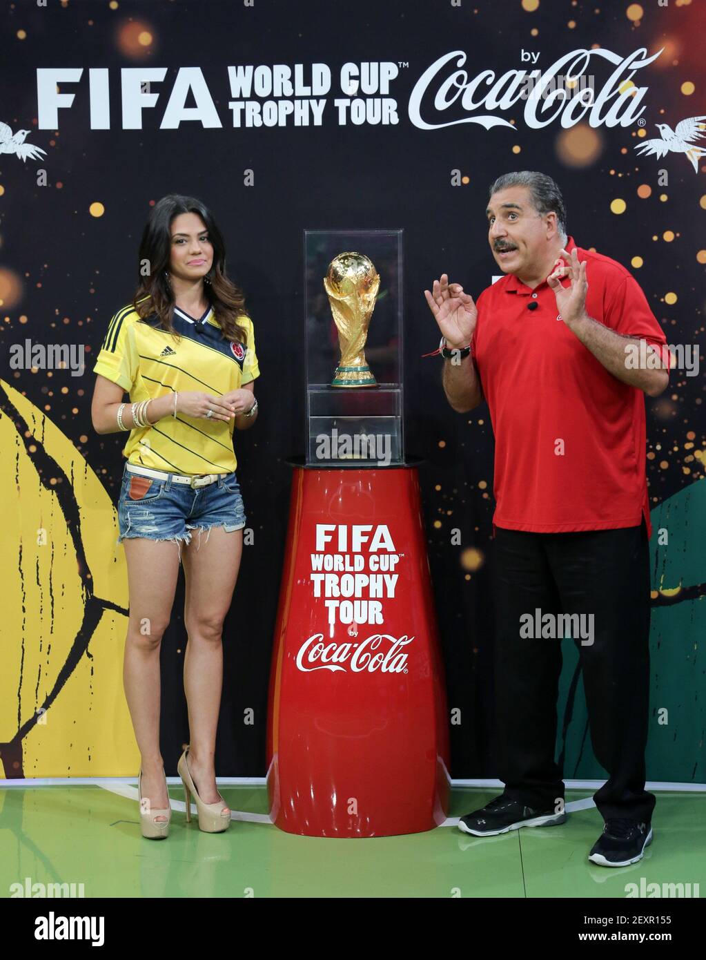 Alina Robert and Fernando Fiore poses during the FIFA World Cup Trophy ...