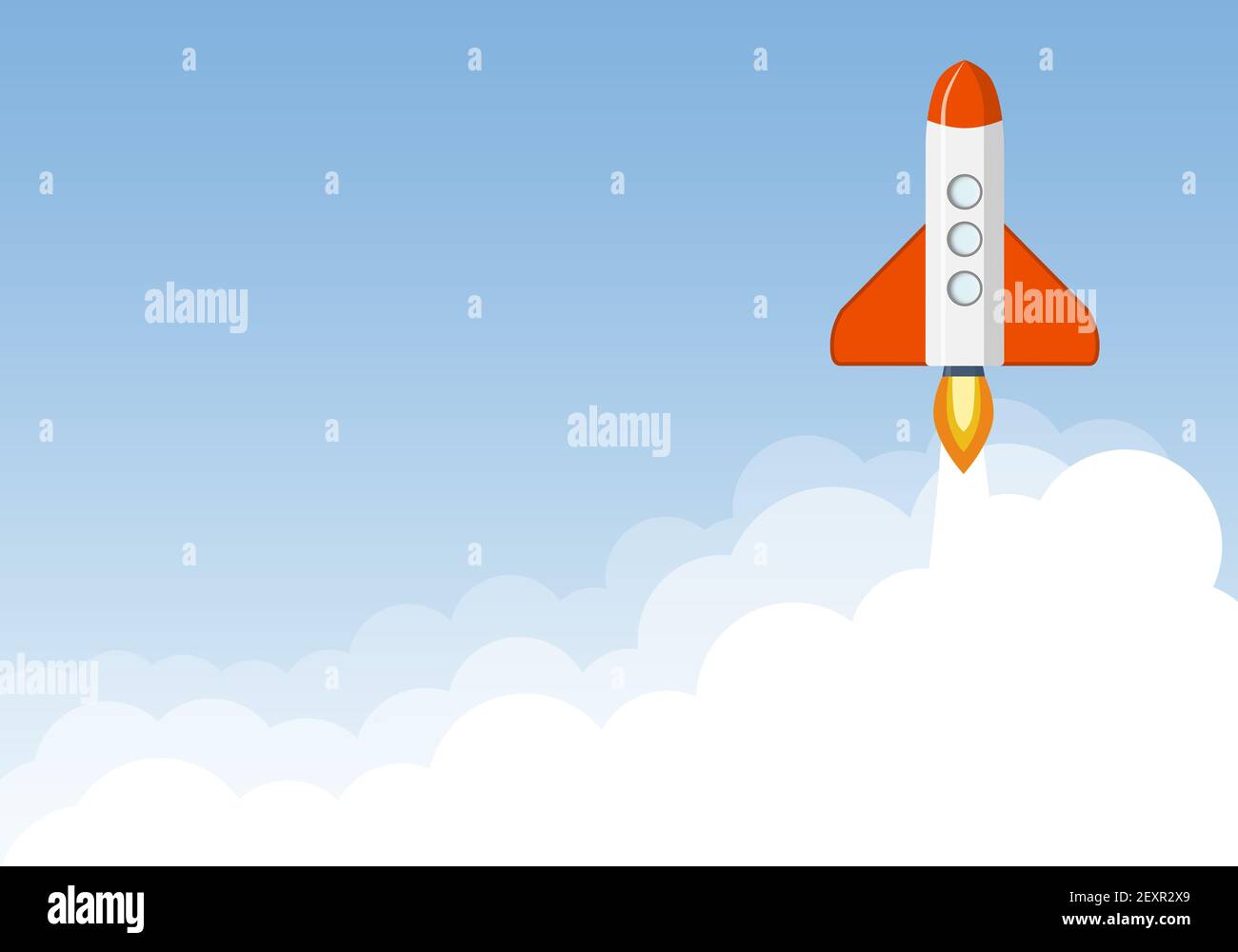 Rocket takes off into outer space Stock Photo - Alamy