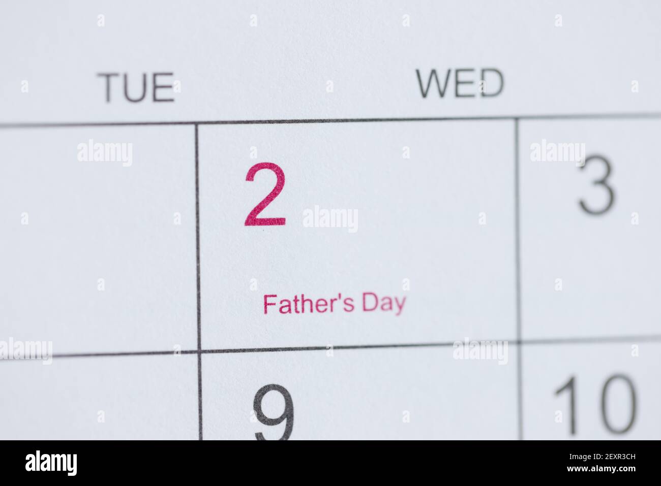 Closeup of calendar with number 2 February Stock Photo - Alamy