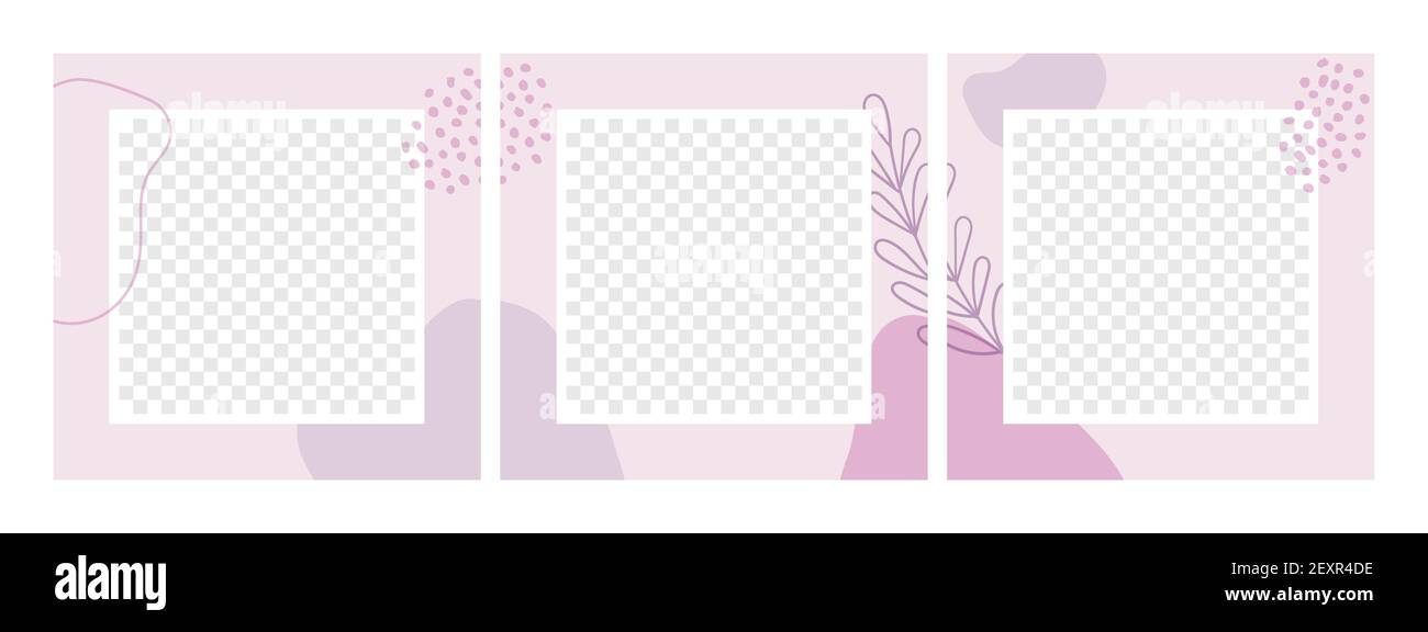 Vector set of abstract floral seamless backgrounds for social media ...