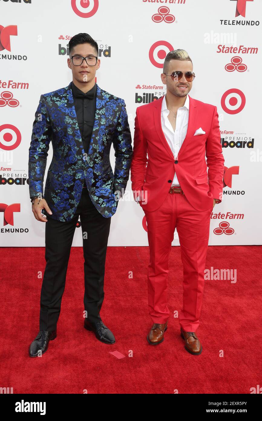 Chino y Nacho are seen at the Red Carpet Arrivals of Billboard Latin ...