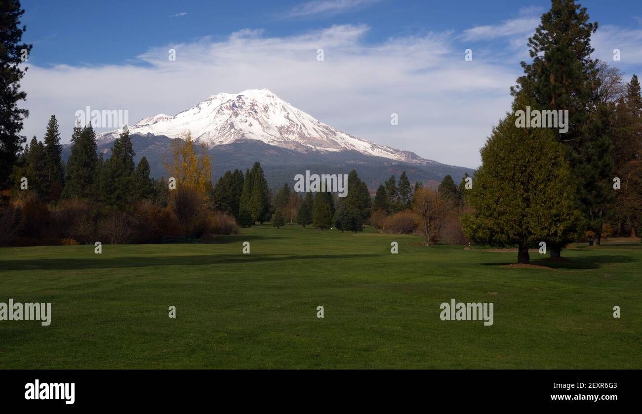 Golf Course Fairway Mount Shasta California Cascade Range Stock Photo ...