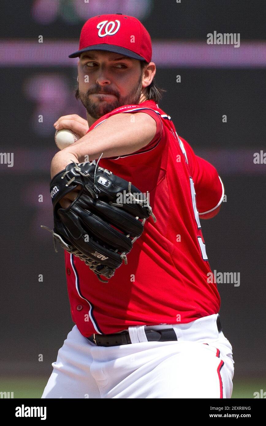 Washington Nationals starting pitcher Tanner Roark (57) delivers a ...